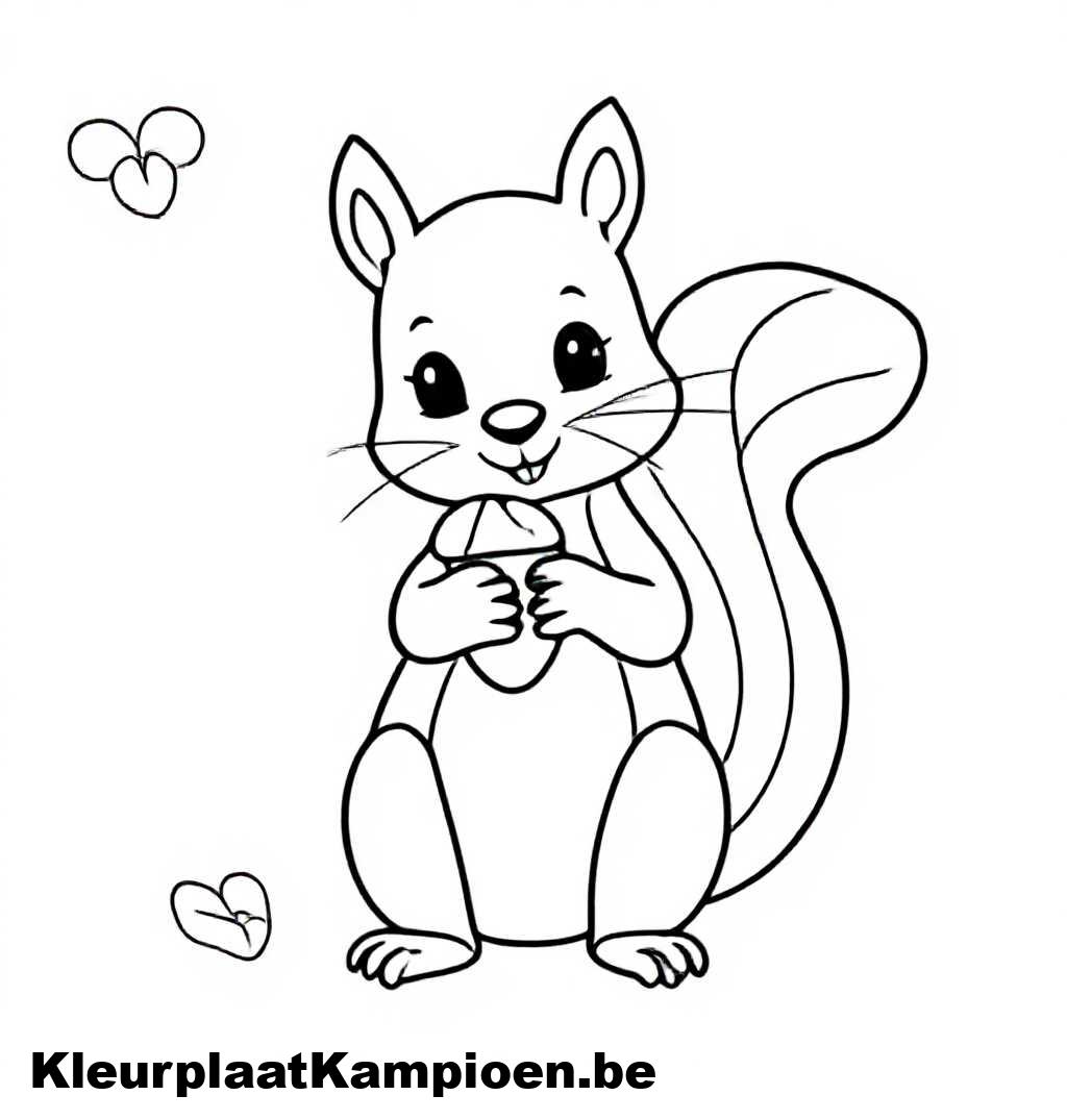 Download en print je favoriete kleurplaten voor een verjaardag! - kleurplaat herfst eekhoorn met ...